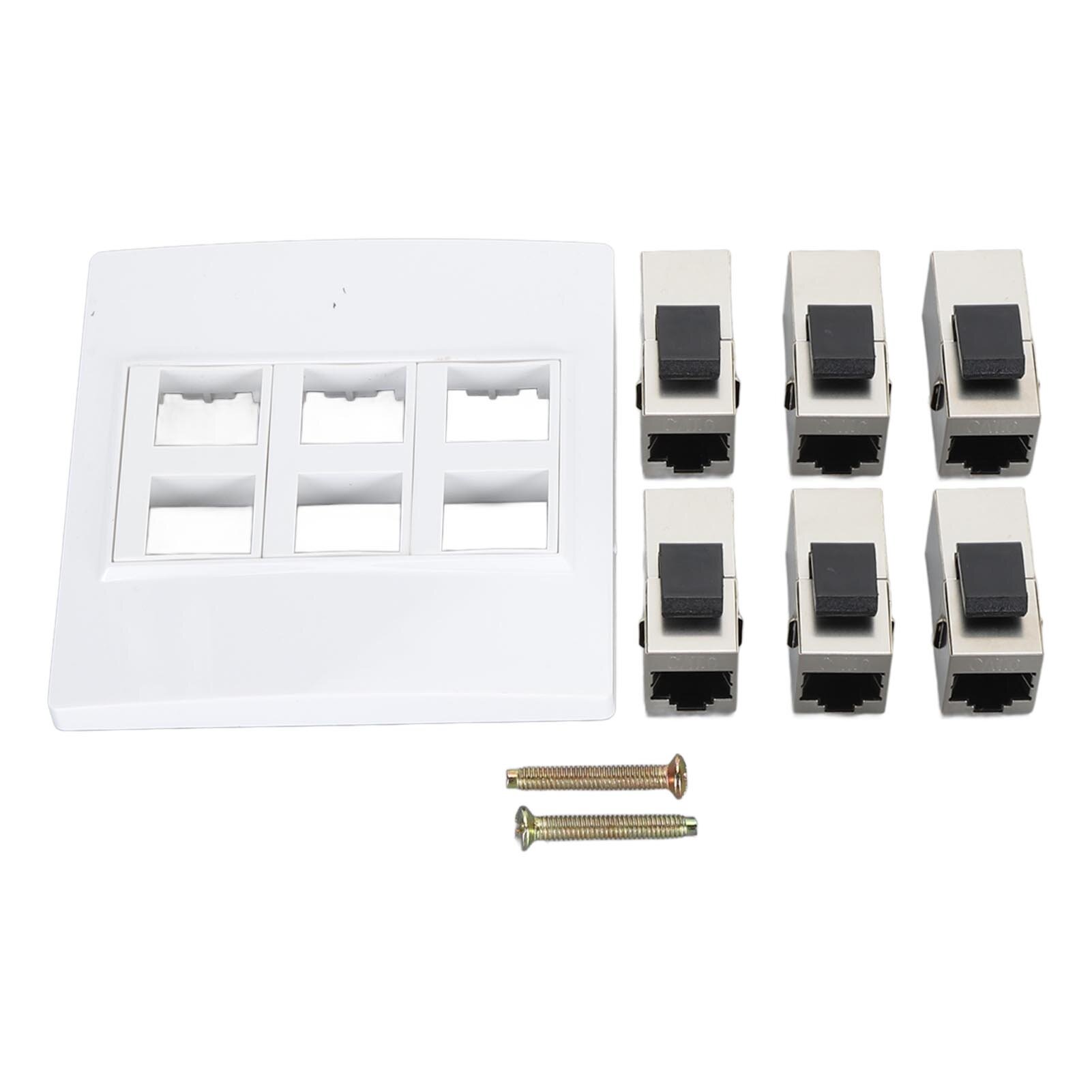 Настенная панель Ethernet Cat 6, 6 портов, разъем «мама-мама», съемная настенная панель Cat6 Keystone Jack для работы дома