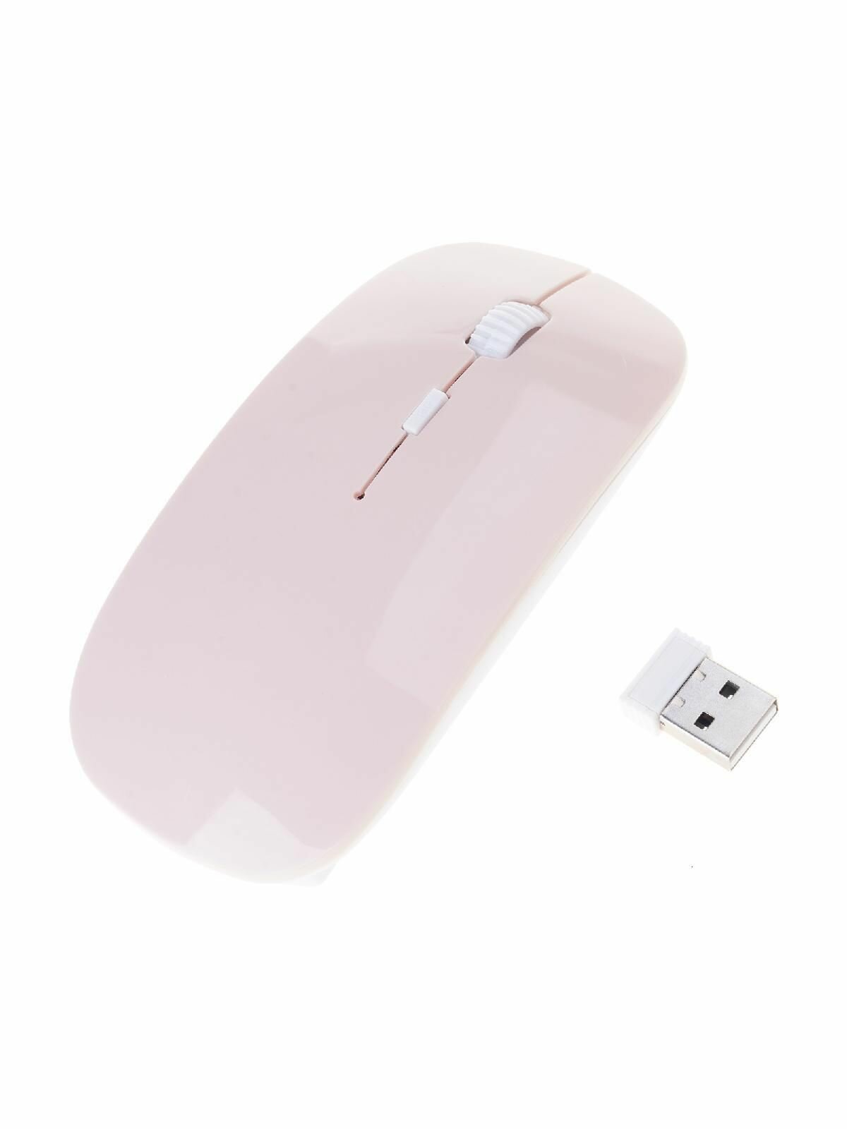 Мышь, Ультратонкая беспроводная фотоэлектрическая мышь весом 2,4 Г-розовый