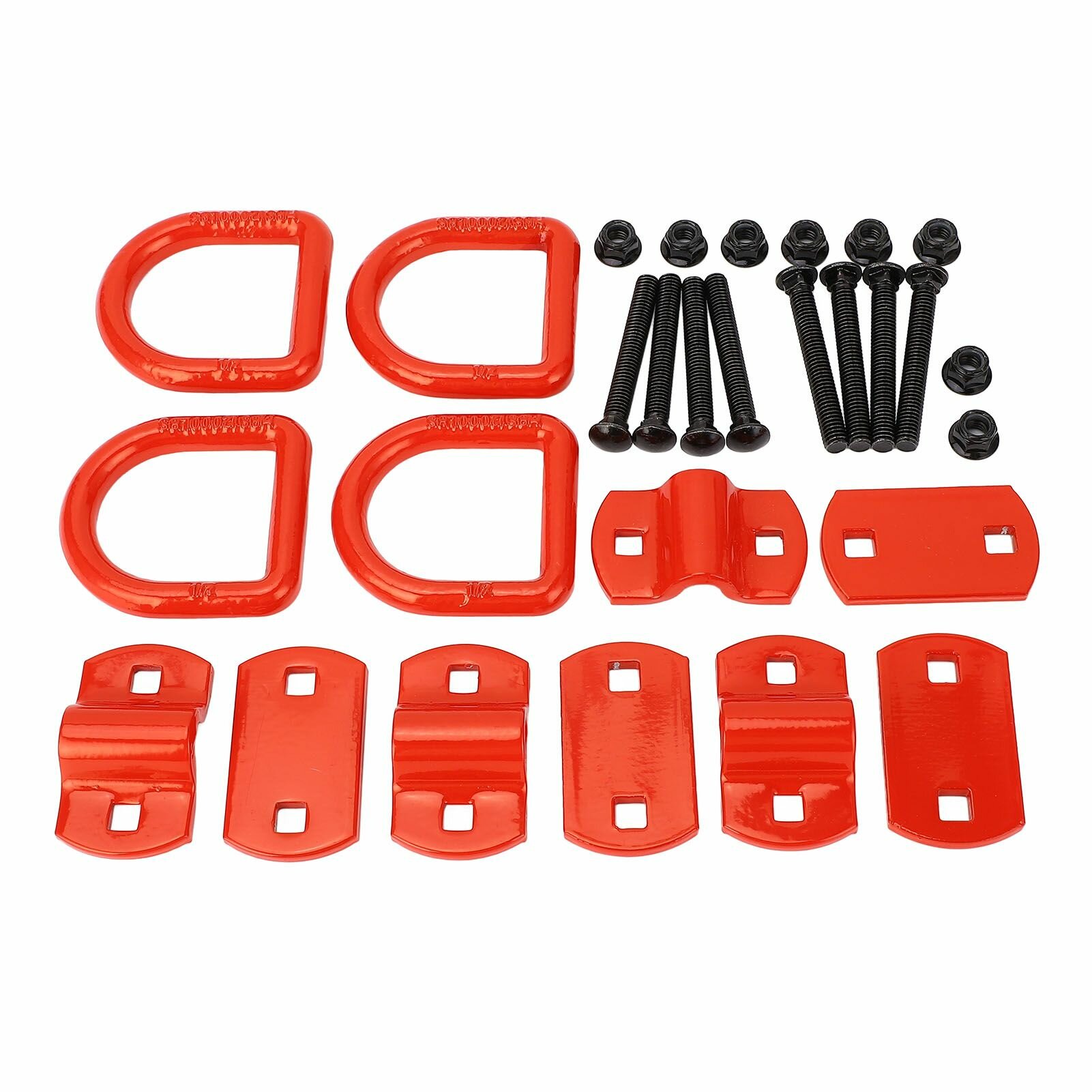 1/2-дюймовый прочный болт с D-образным кольцом на кованых прицепах с прочностью на разрыв 12125 фунтов, крепежные крюки для грузовиков, фургонов, красные