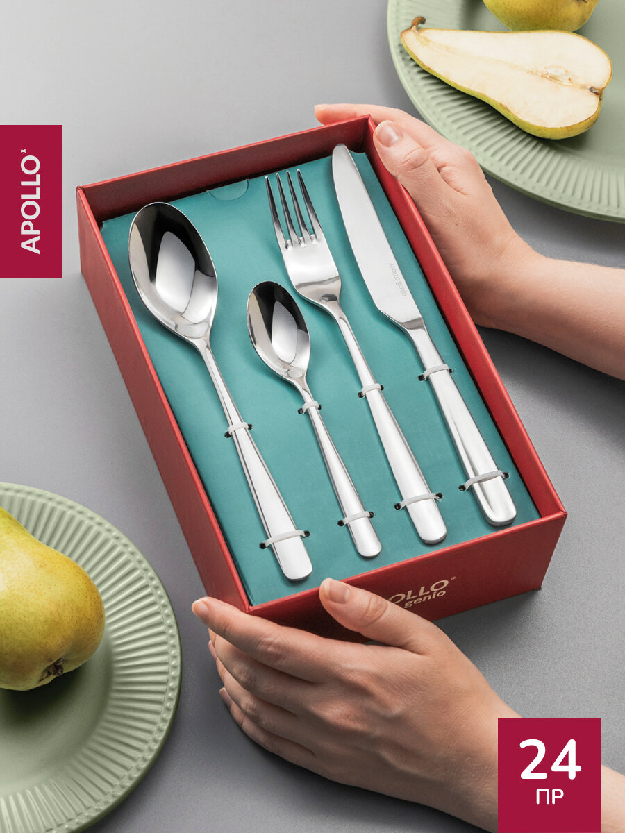 Набор столовых приборов Apollo, 24 предмета, на 6 персон, подарочная упаковка