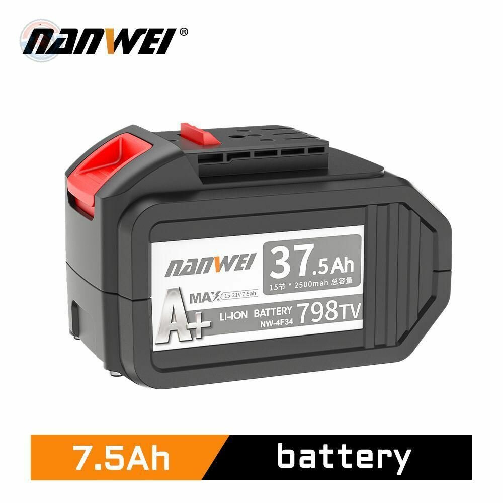 Аккумулятор для инструмента 21 В 7,5 Ач, литиевая батарея повышенной ёмкости, надёжный источник питания для шуруповёрта, дрели, болгарки и другого строительного оборудования