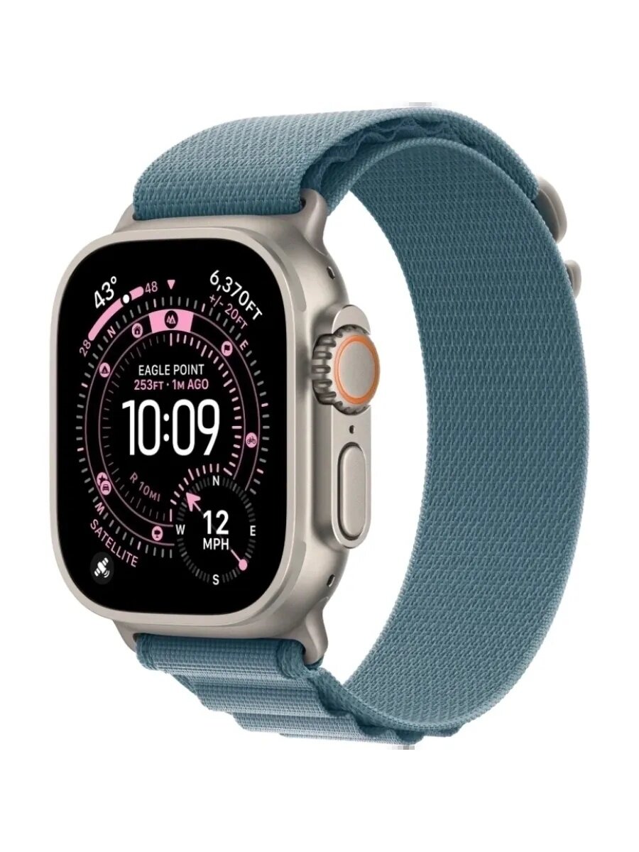 AW Ultra 3 49 mm Natural Titanium Case with S Light Blue Alpine Loop MEWK4