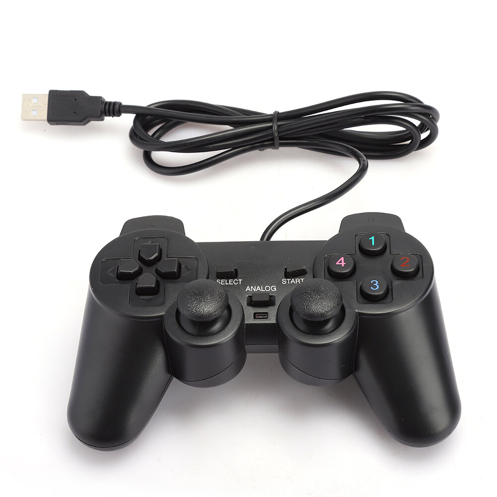 Handheld USB Wired Game Console Gaming Controller Gamepad Black for PC ComputerBlack