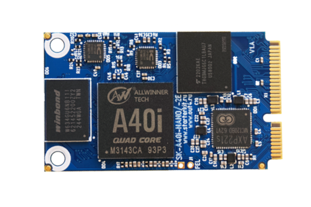 Процессорный модуль цинтрон A40i-2eth, 4 ядра, DDR3, eMMC 8GB, 2 Ethernet