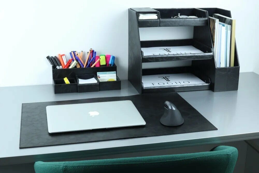 Набор для организации рабочего места из 10 предметов из искусственной кожи Офисная организация рабочего стола Аксессуары для офисного стола