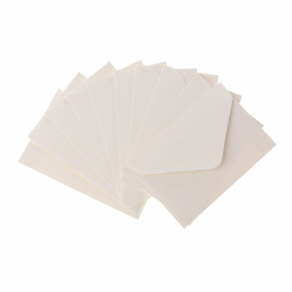 Упаковка из 50 мини-конвертов для хранения визиток из крафт-бумаги в стиле ретро-белый