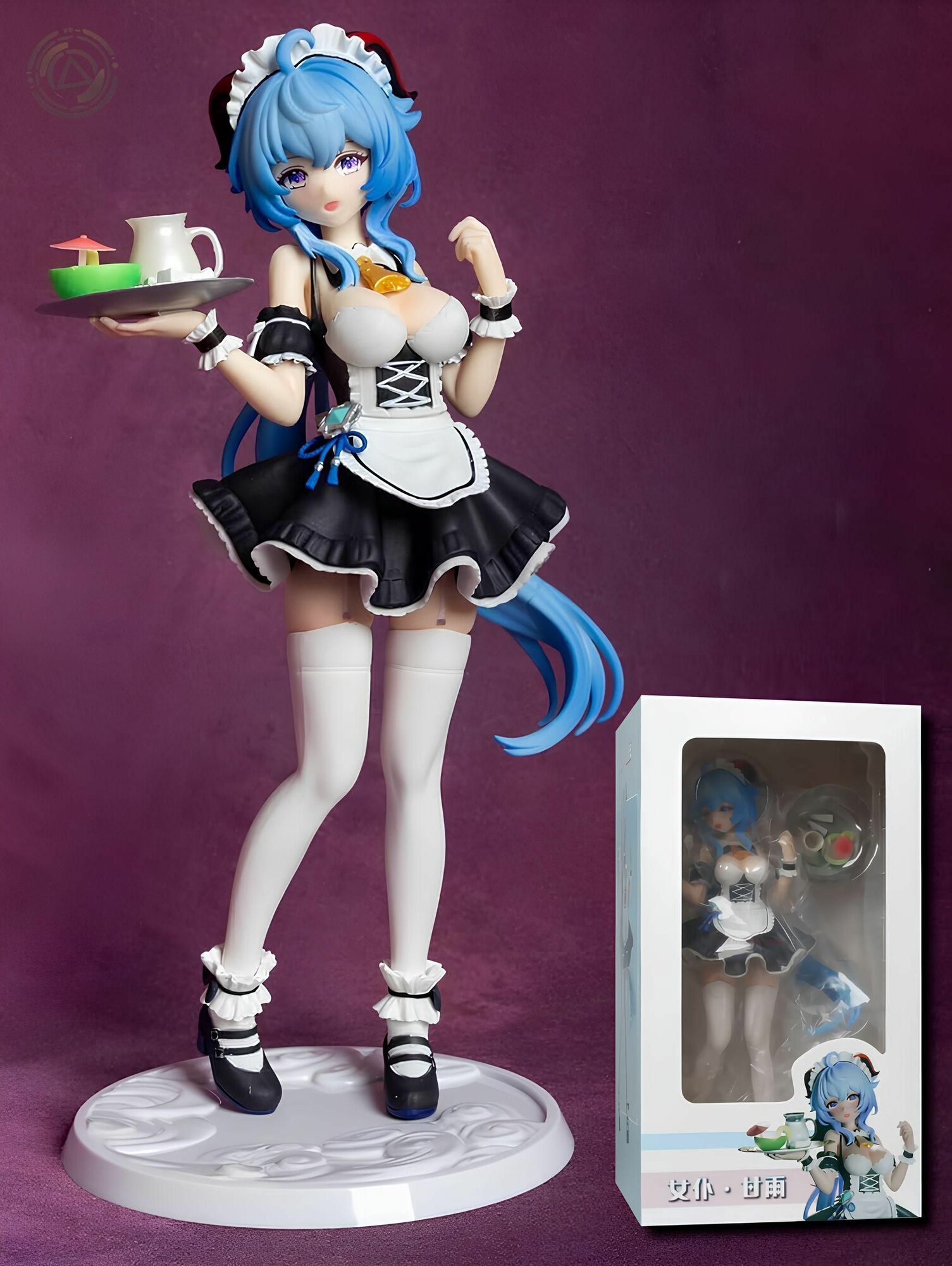 Высококачественная красивая девушка, следующая за лунной горничной из аниме "Гань Юй", в позе стояния на подносе, двухмерная модель украшения ручной работы