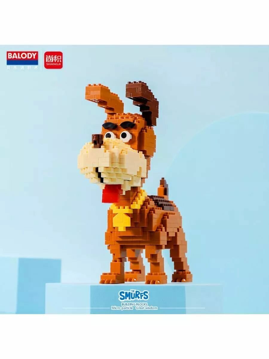 Конструктор 3D Из Миниблоков / Смурфики Собака 566 дет 18352