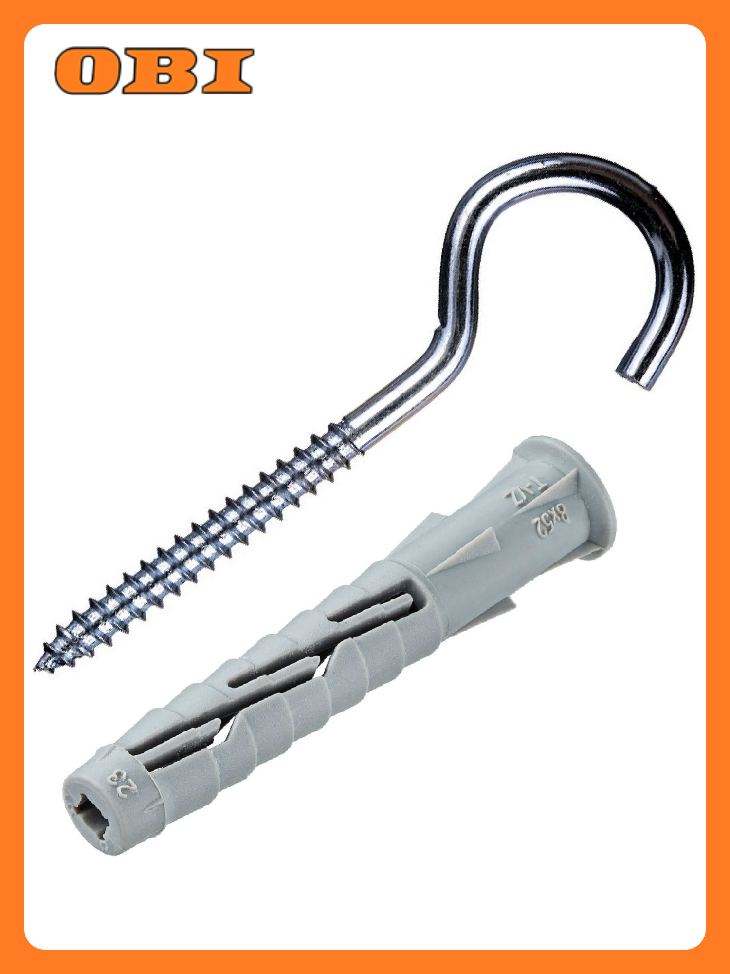 Дюбель универсальный Tecfi VZ нейлон 8x52 мм с шурупом-полукольцо 4 шт