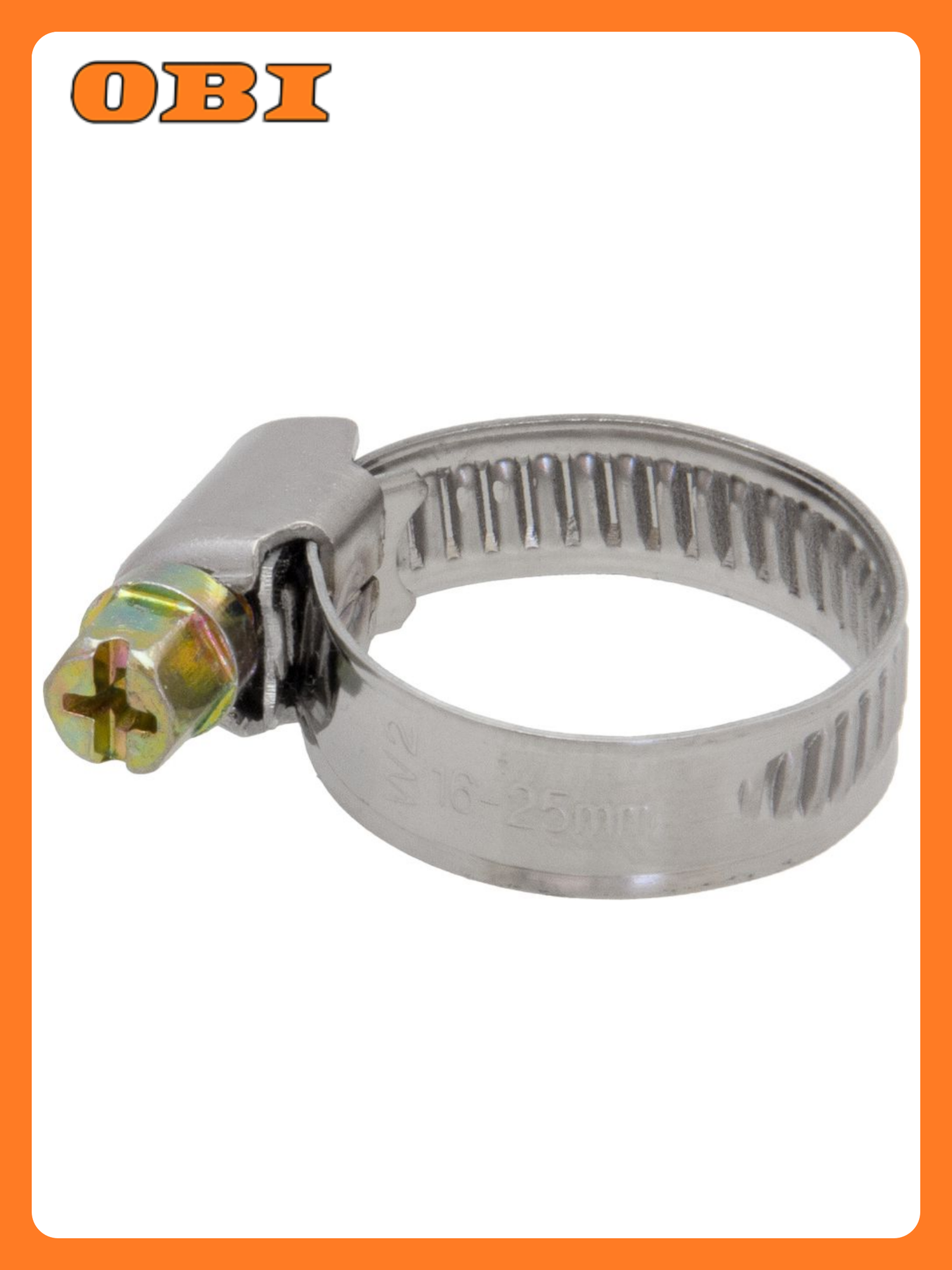 Хомут обжимной 9 мм из нерж. стали 16 - 25 мм для шланга 3/4" и 1" (2 шт.), MP