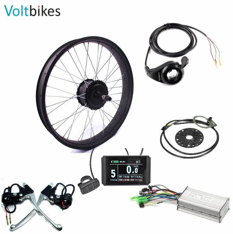 Мотор-колесо для фэтбайка заднее редукторное, 24" 750Вт, KT LCD 8, 190мм, набор (KT-DDK)