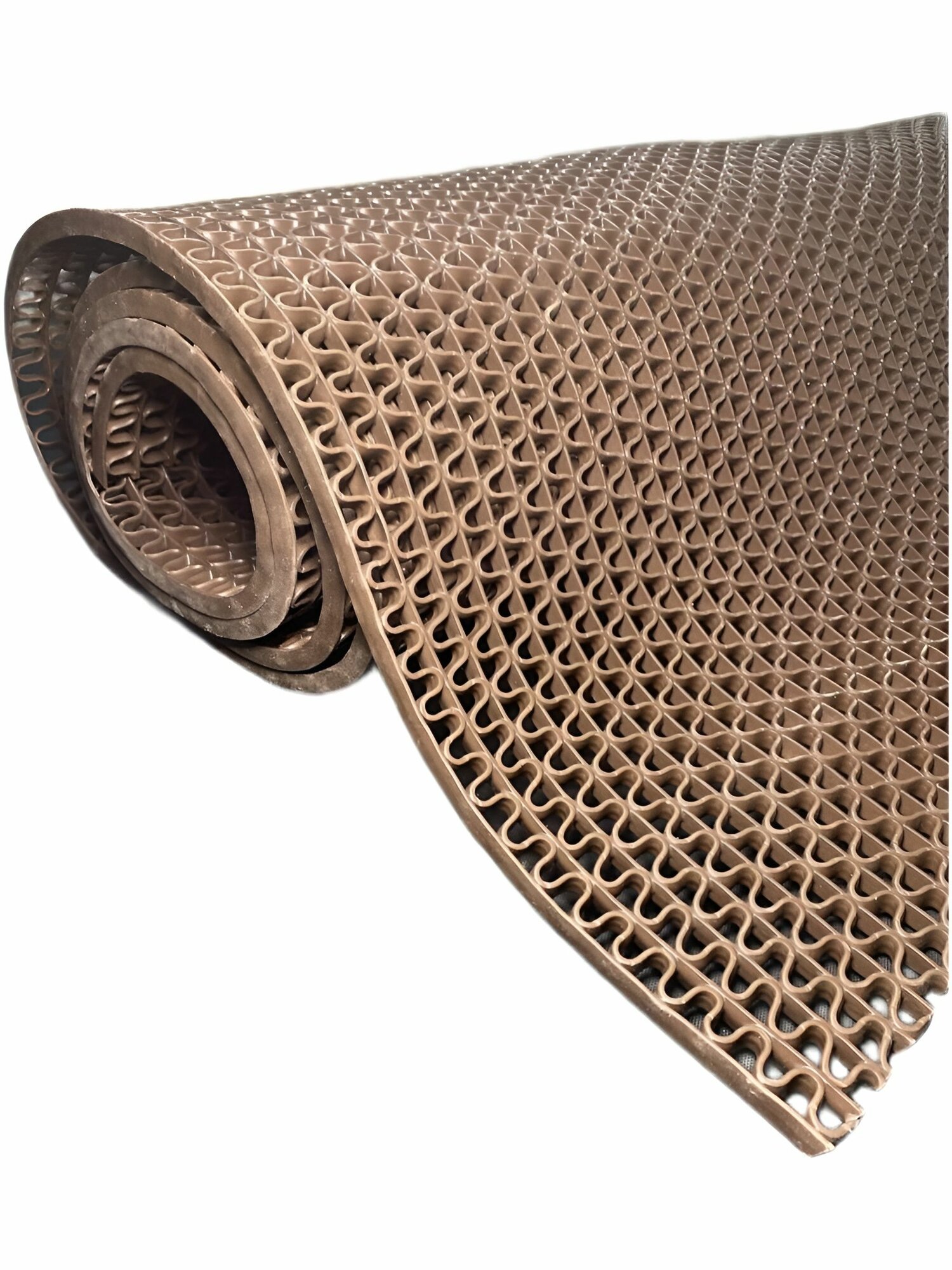 Покрытие противоскользящее коврик из ПВХ ЗигЗаг 0.5 х 0.9 м толщина 8 мм коричневый защитная дорожка для бассейнов, бани и сауны