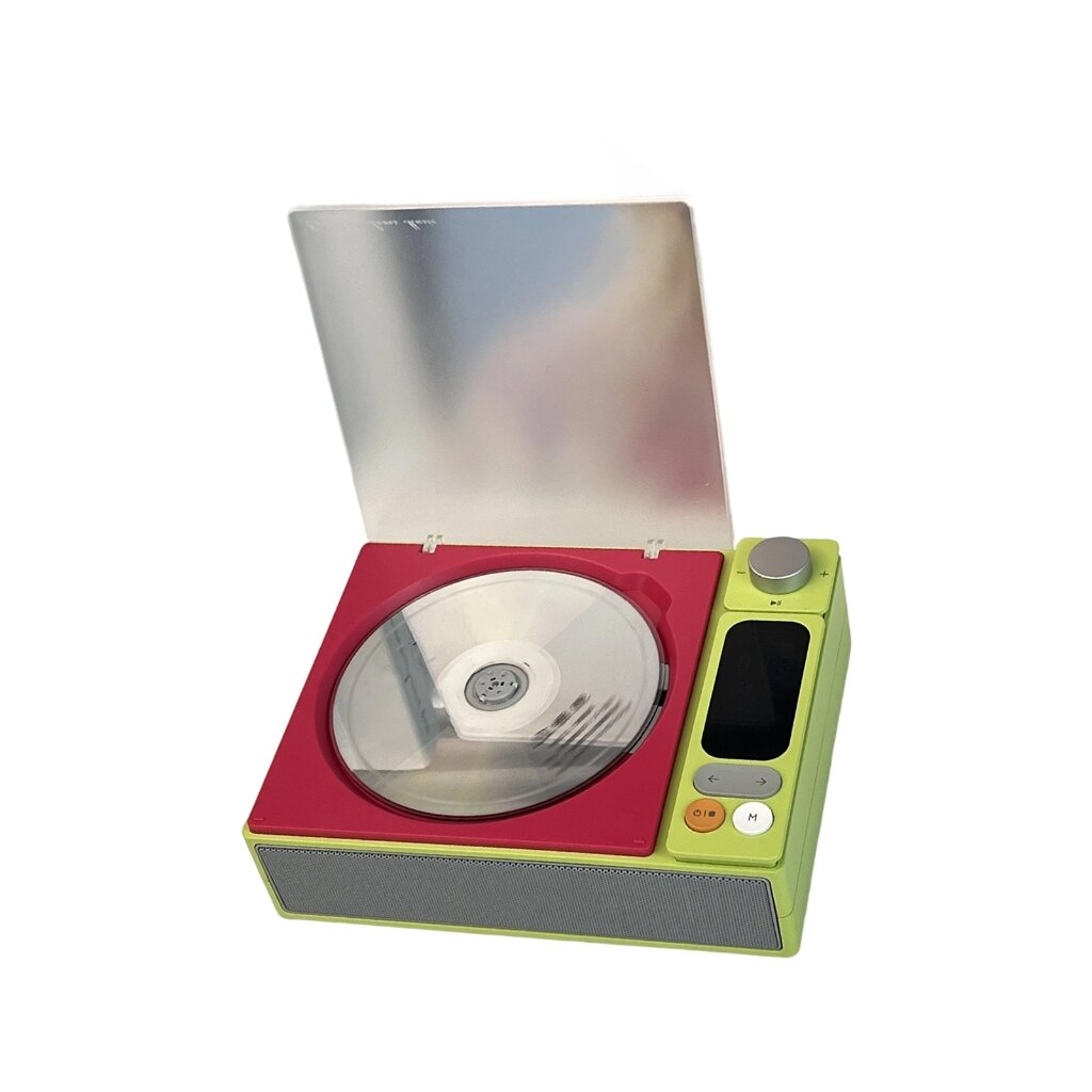 Ретро CD-плеер Музыкальный проигрыватель компакт-дисков-Зелено-Розовый Второго поколения