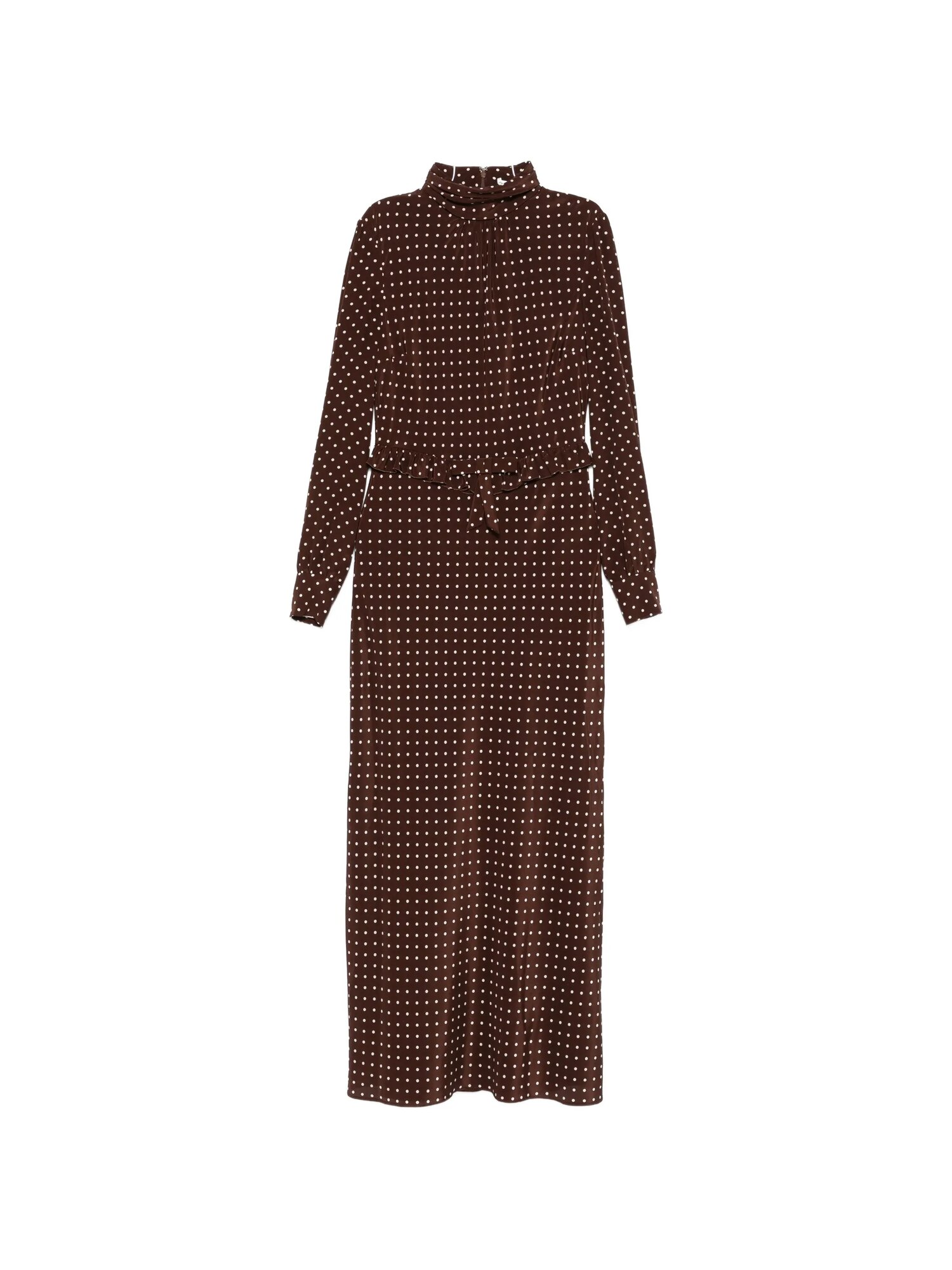 Платье Polka dot print high-neck midi dress