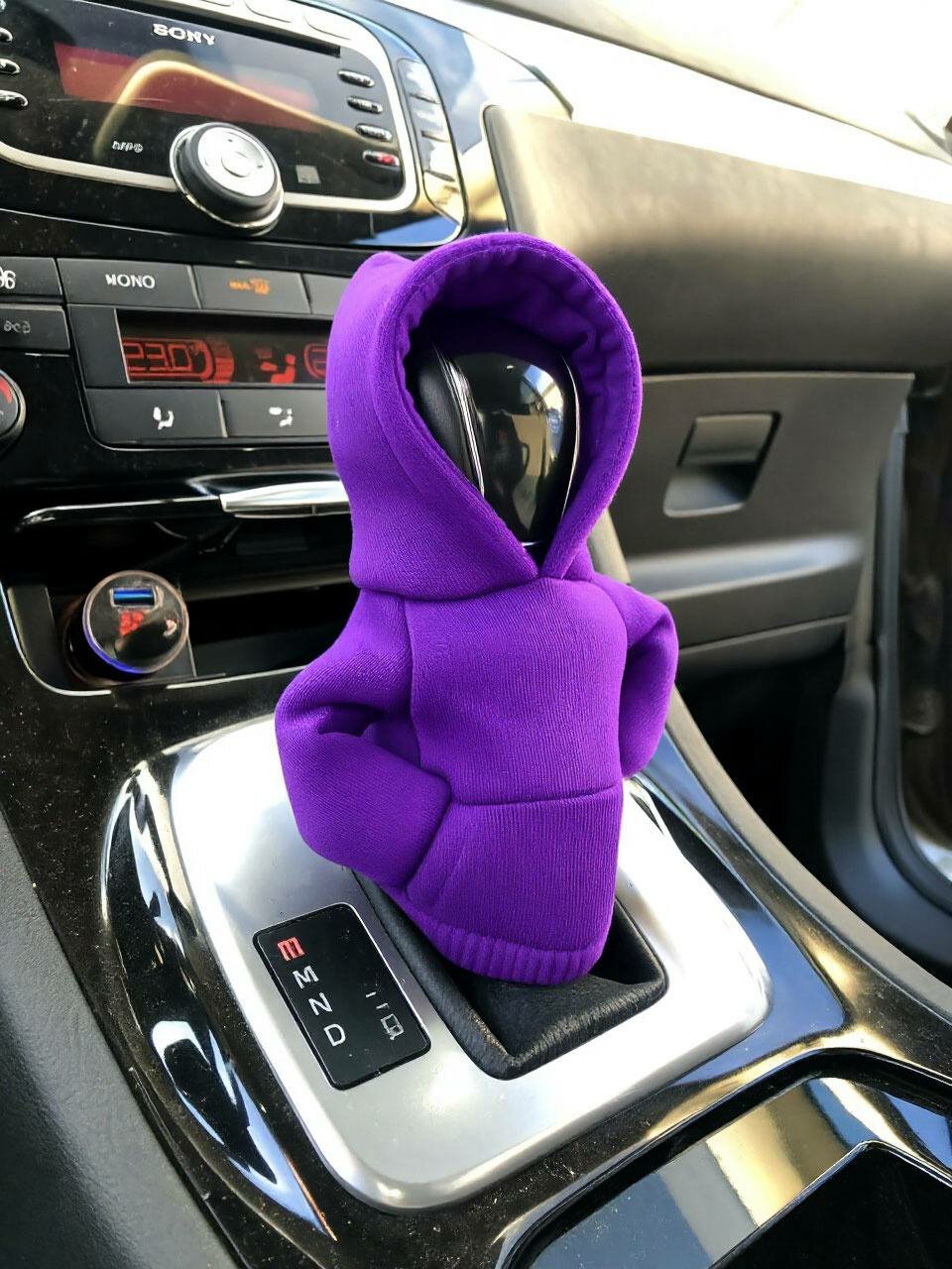 Чехол худи на ручку кпп / Рычаг КПП / Худи на АКПП / цвет : Фиолетовый