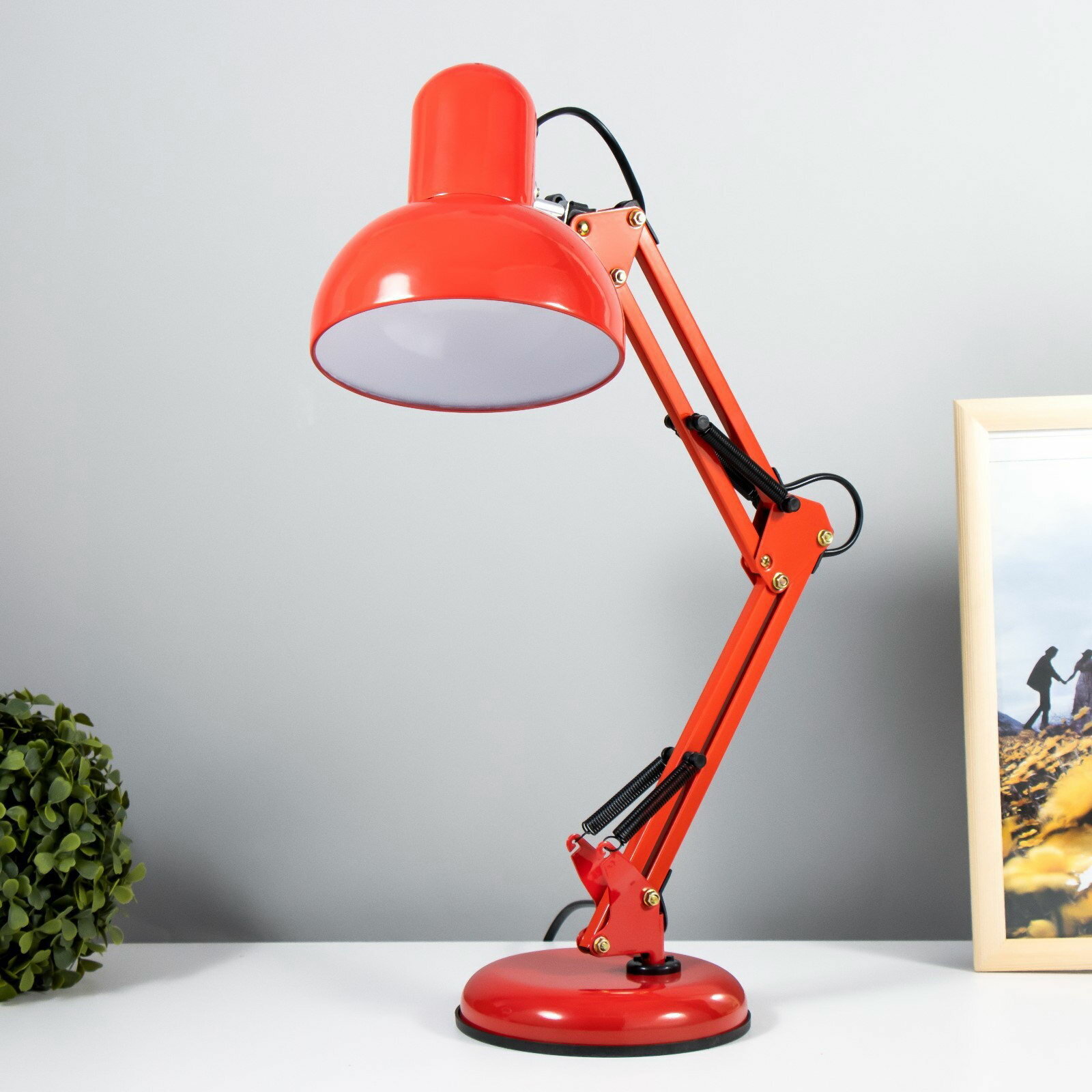 Лампа настольная 810 "Деко, красная" E27 40W, вид лампы: накаливания