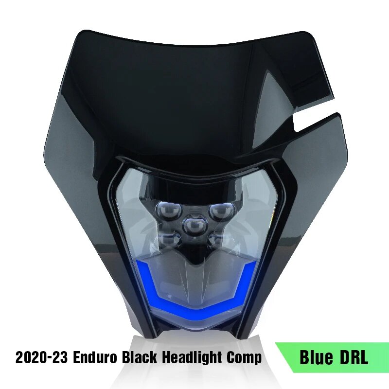 Фара для мотоцикла PowerZone, головная лампа, головная лампа для KTM EXC SXF MX внедорожного велосипеда, черная фара для эндуро Темно-синий, Black Headlight