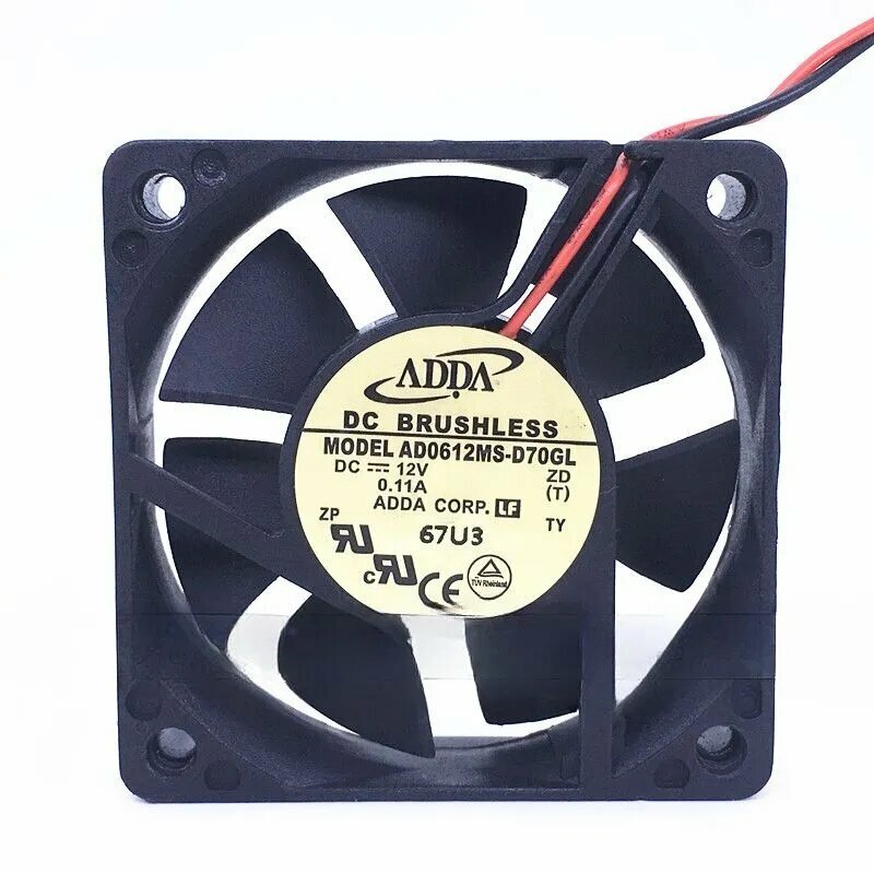ADDA AD0612MS-D70GL 12В 0.11A блок питания видеомагнитофона бесшумный вентилятор 60x60x15mm