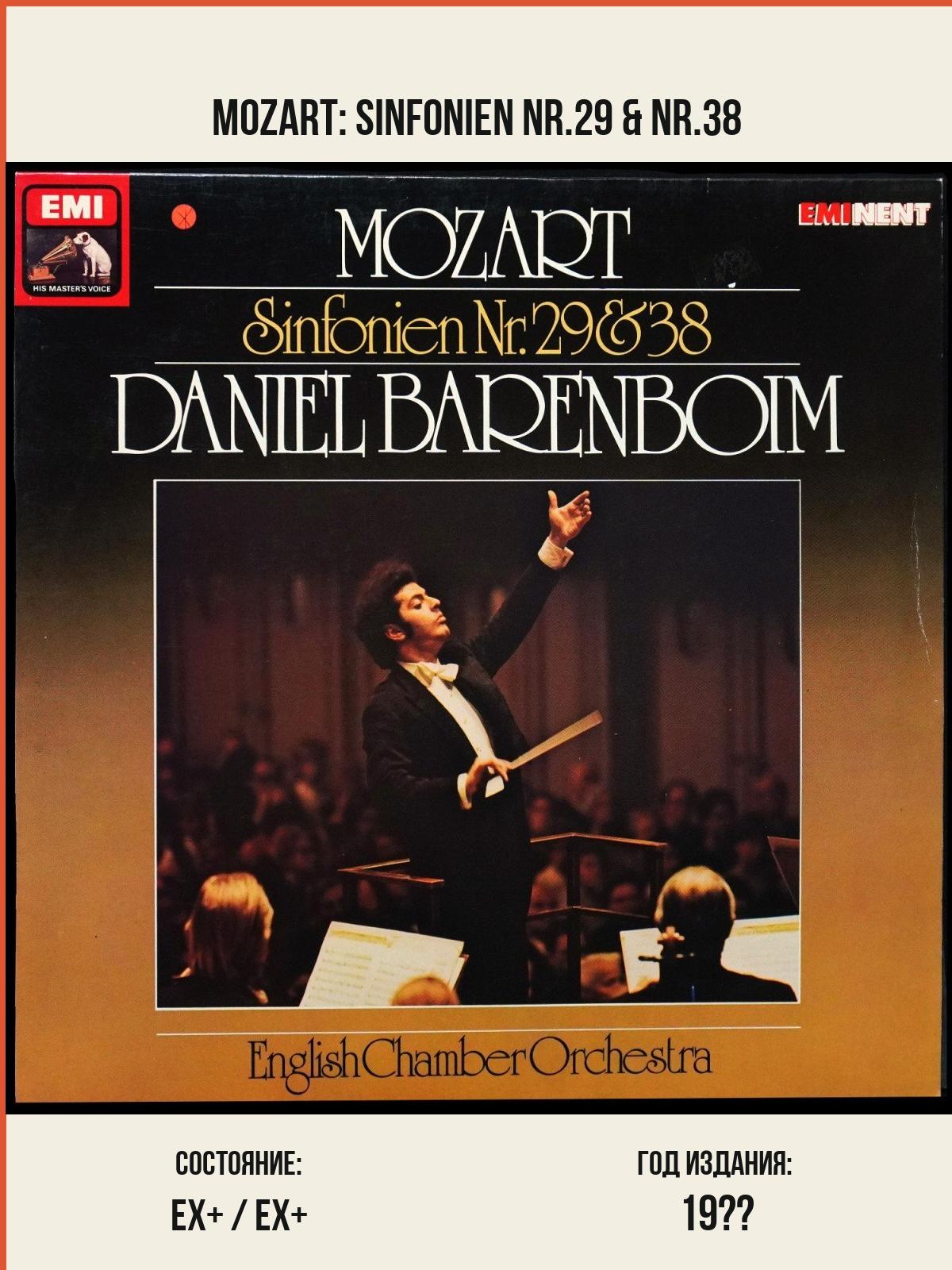 Виниловая пластинка EMI Daniel Barenboim – Mozart: Sinfonien Nr.29 & Nr.38