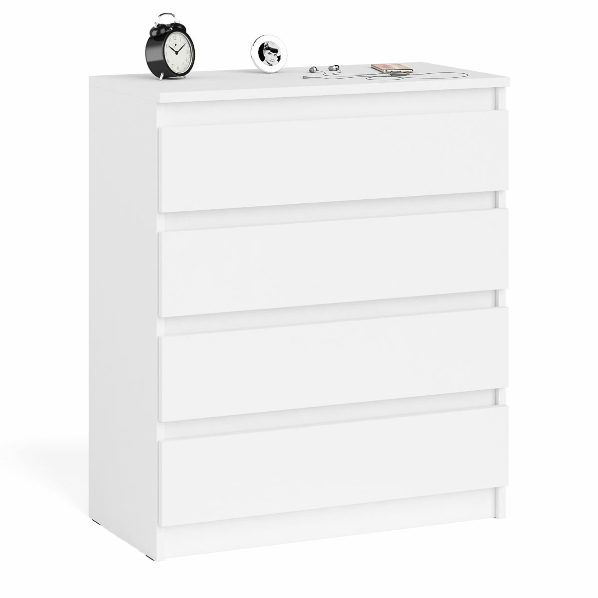 Комод четыре ящика Мори МК800.4 цвет белый, ШхГхВ 80,4х41х94 см.