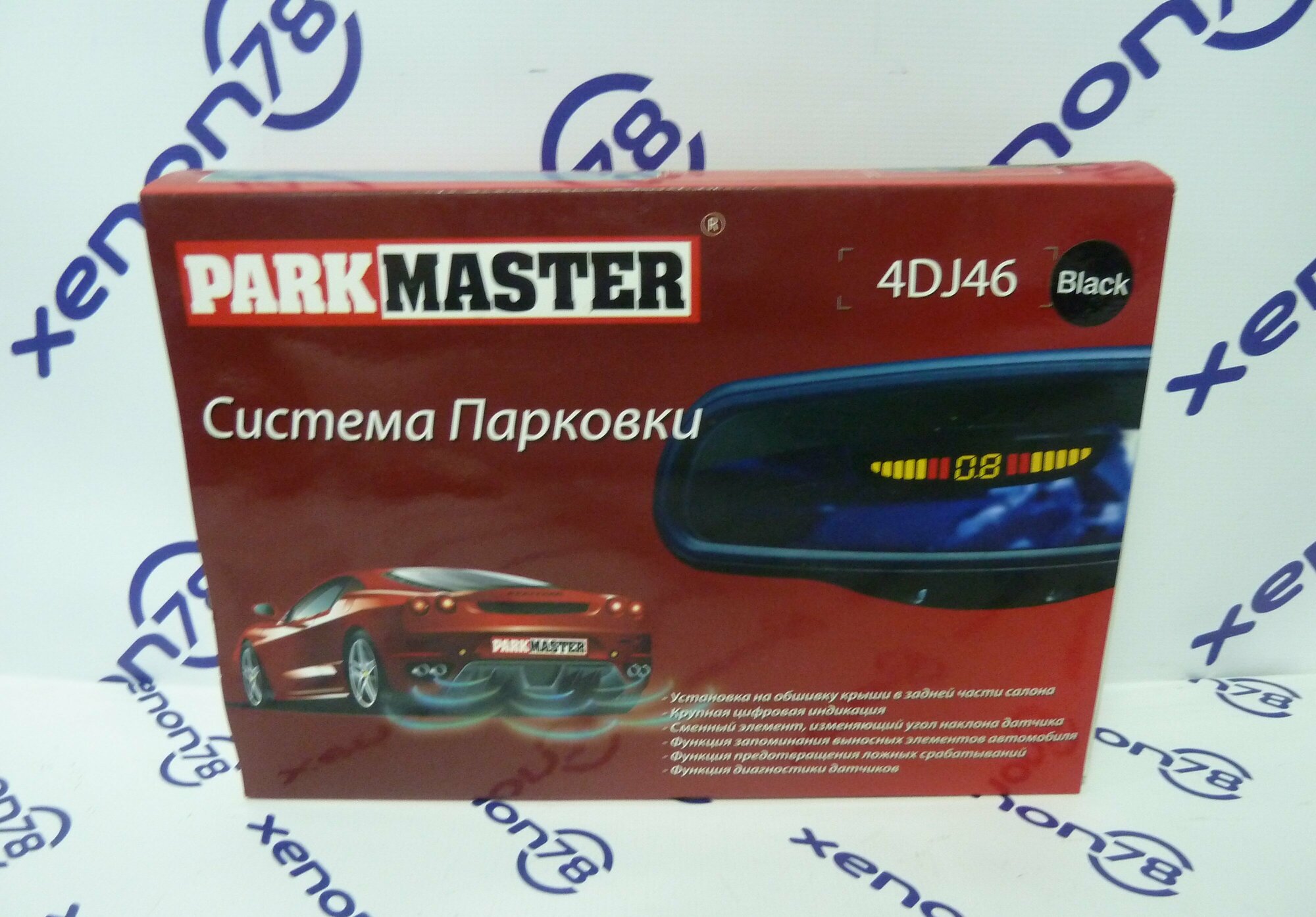 Парктроник Parkmaster 4DJ46 ( черные датчики D18 мм - 4 шт.) кнопка громкости на индикаторе