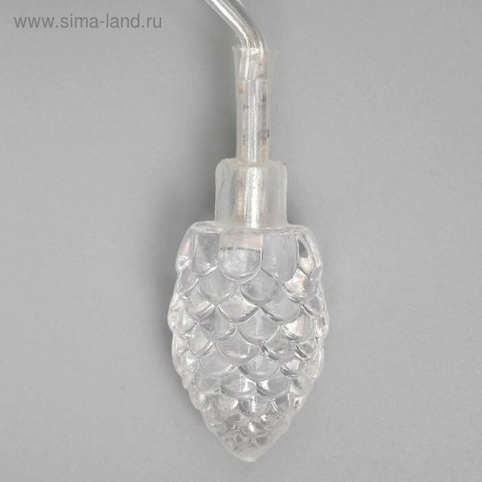 Гирлянда Нить 5 м с насадками Шишки большие, IP20, прозрачная нить, 20 LED, свечение мульти (RG/RB), мигание, 220 В