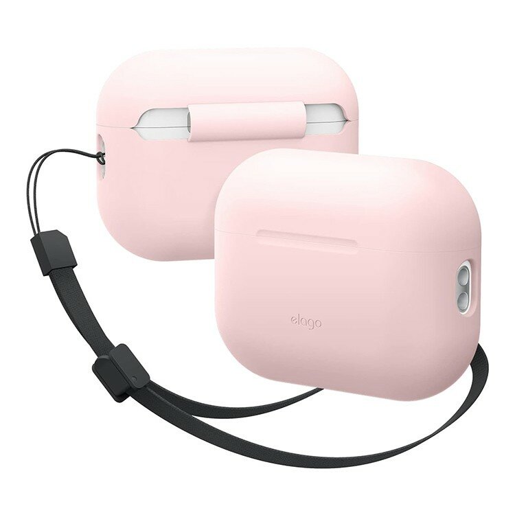 Силиконовый чехол для AirPods Pro 2, Elago с ремешком розовый (1 шт)