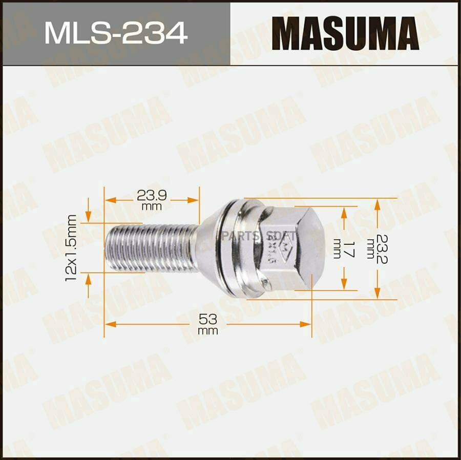 MLS234 MASUMA Болт колесный M12X1.5X53 RENAULT