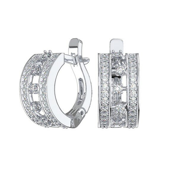 Серьги, серебро, 925 проба, фианит