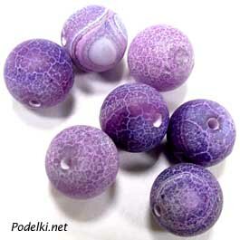 Натуральная бусина Агат Африканский фиолетовый матовый 0004321 шарик 10 мм, цена за 4 шт.