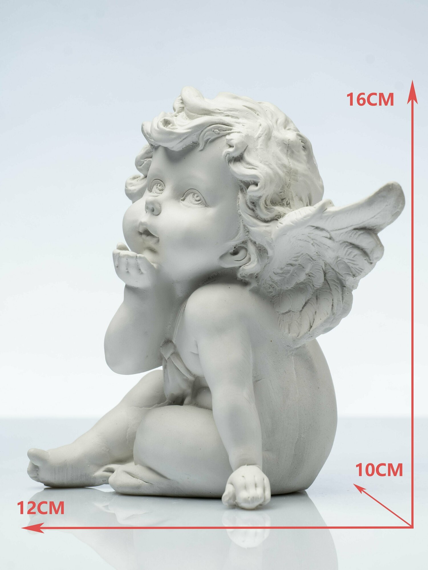 Статуэтка для интерьера DREAMY HOME "Ангел", гипс, высота 15 см — фото 1