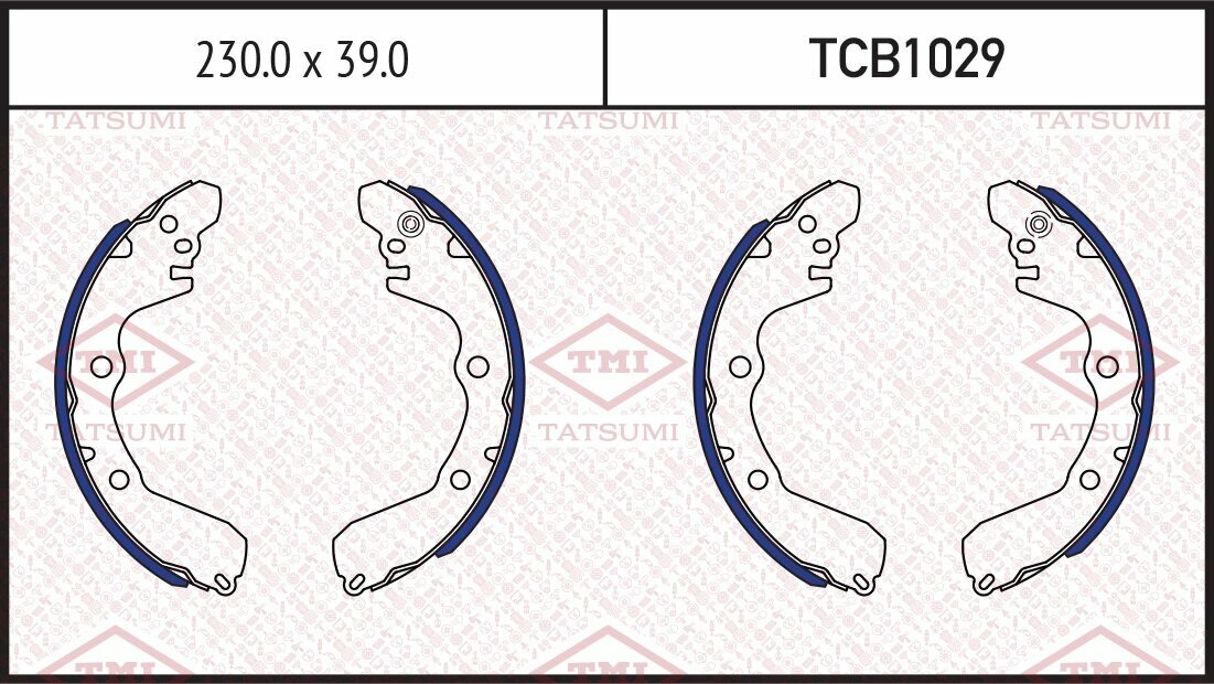 Колодки тормозные барабанные зад TATSUMI TCB1029
