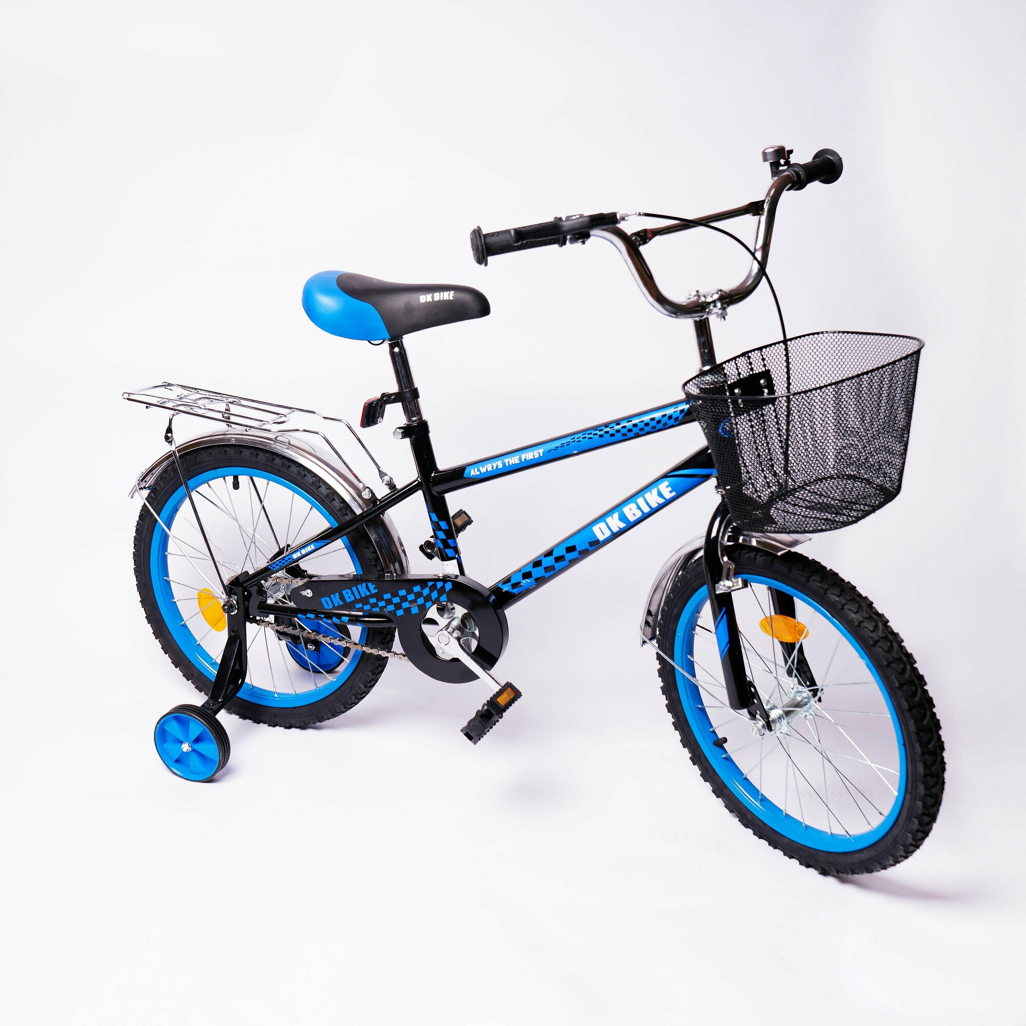 Велосипед DKBIKE детский, 6-9 лет, со съемными колёсами, синий