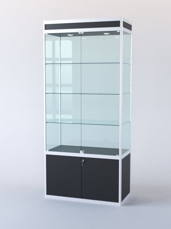 Витрина для музеев вооруженных сил "экспонат" №8-2 (задняя стенка стекло), Черный