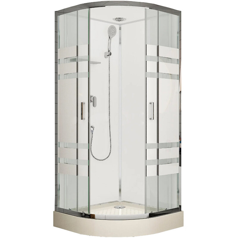 Душевая кабина Esbano ESE-90 CR, профиль алюминий, тропический душ, белая