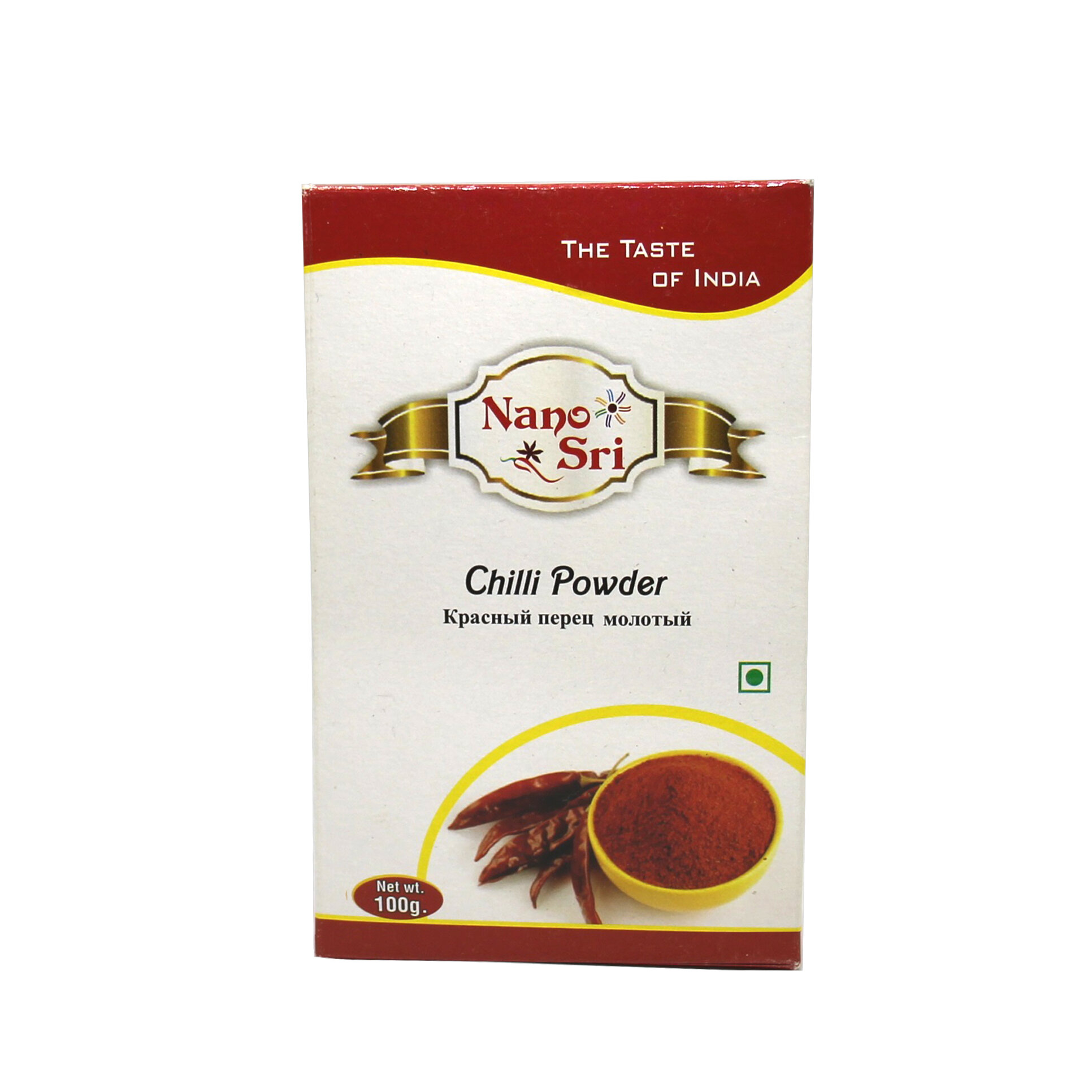 Перец красный молотый Red chili powder Нано Шри (Nano Sri)100 гр (Индия)