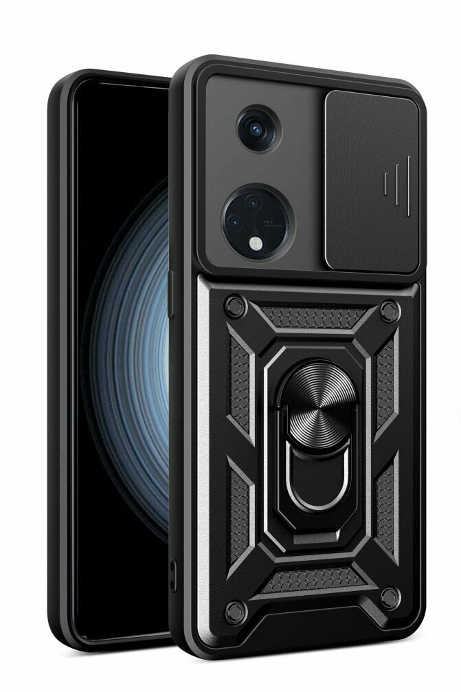 Чехол противоударный для Oppo Reno 8T 5G / Оппо Рено 8Т 5G с защитой камеры armors (Черный)
