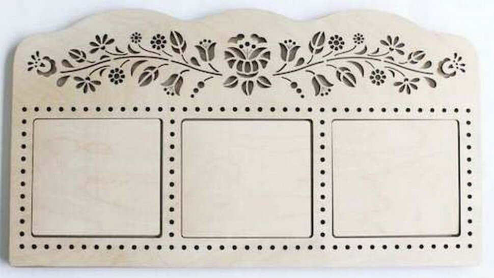 Щепка ОР-154 Рамка ажурная тройная «Полевые цветы», 40 x 22 см