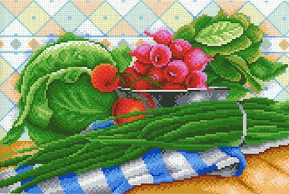Канва с рисунком для вышивания М. П. Студия СК-065 Дары лета, 30 x 20 см (Нитки в в комплект не входят.)