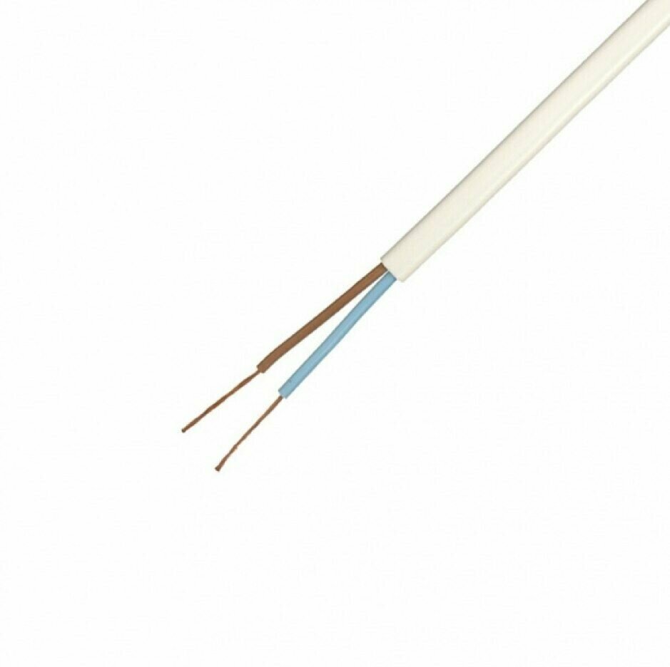 Шнур ШВВП Медь 2х 0,75 Плоский Многопроволочный Белый