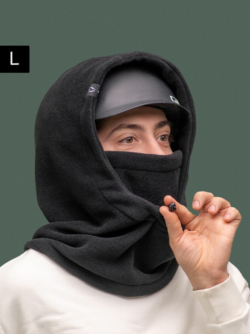 Балаклава poncho_id Базовая коллекция для мужчин и женщин, размер l, черный — фото 1