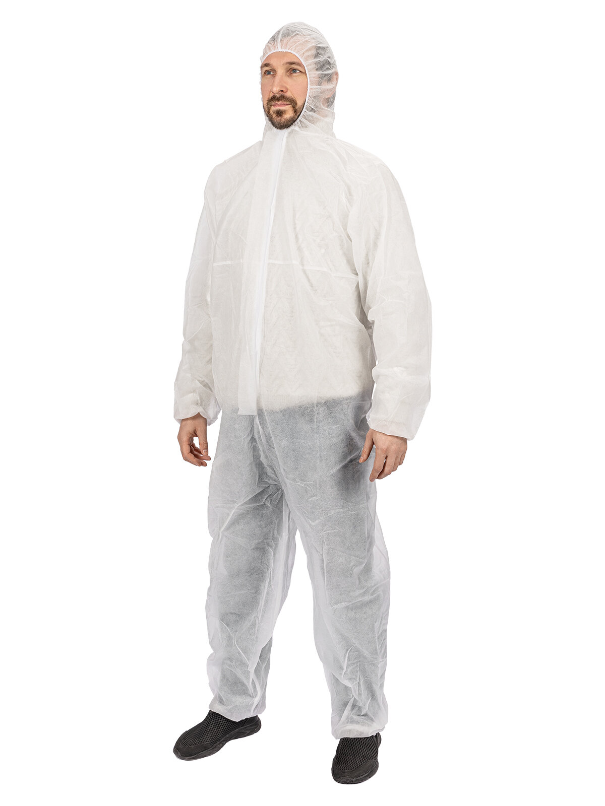 Комбинезон защитный одноразовый "Каспер Р40", на молнии, 40 г/м2, белый, разм. 52-54/182-188, TDM Electric
