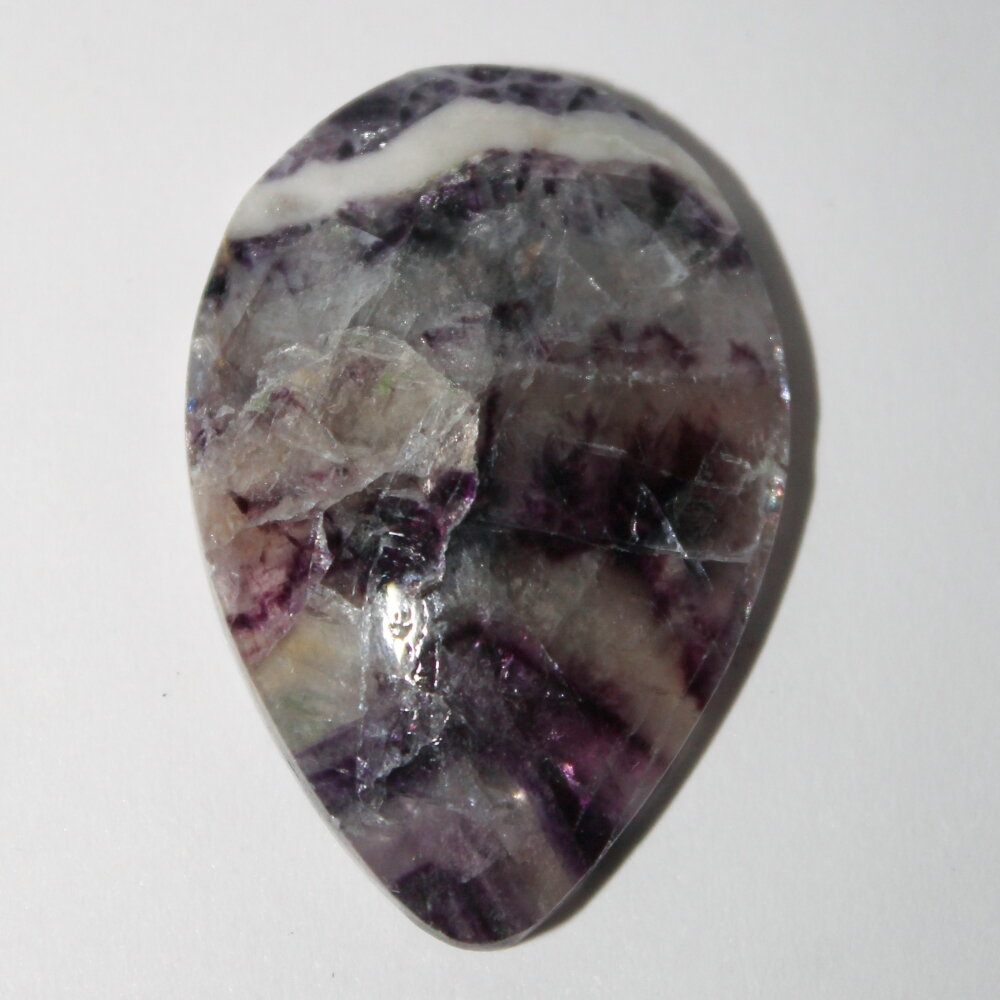 Флюорит кабошон, натуральный камень, 35х26х3 мм, Сибирь,"True Stones"