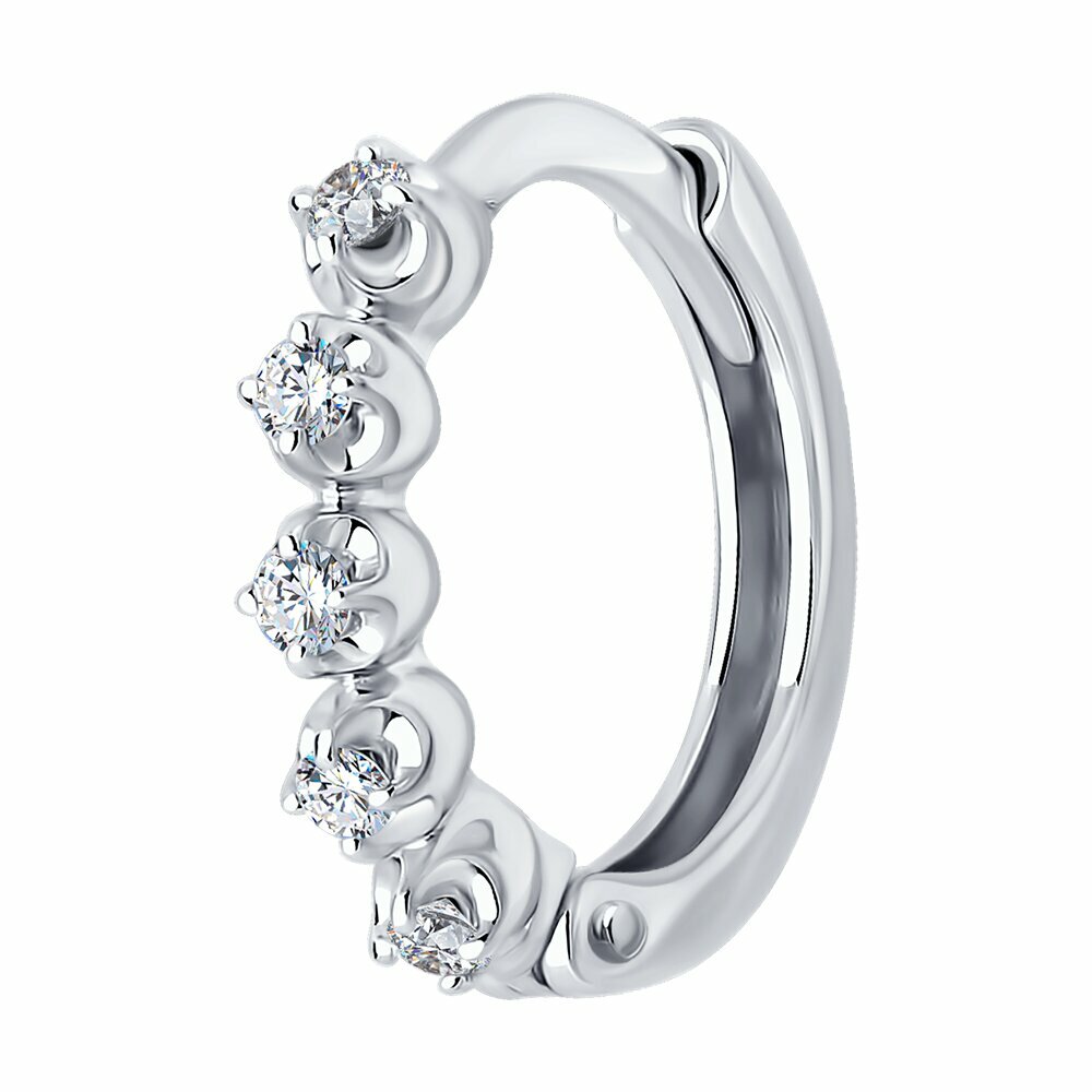 Моносерьга, белое золото, 585 проба, бриллиант