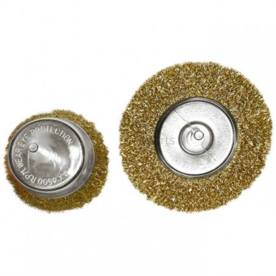 MATRIX 74480 Набор щеток для дрели, 2 шт. 1 плоская, 100 мм, + 1 чашка, 75 мм, со шпильками, мет. MATRIX 74480