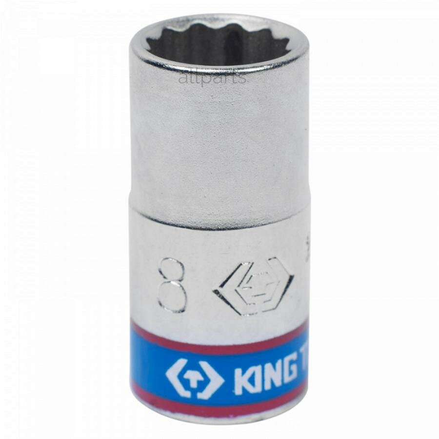 KING TONY 233008M Головка торцевая стандартная двенадцатигранная 1/4, 8 мм KING TONY 233008M