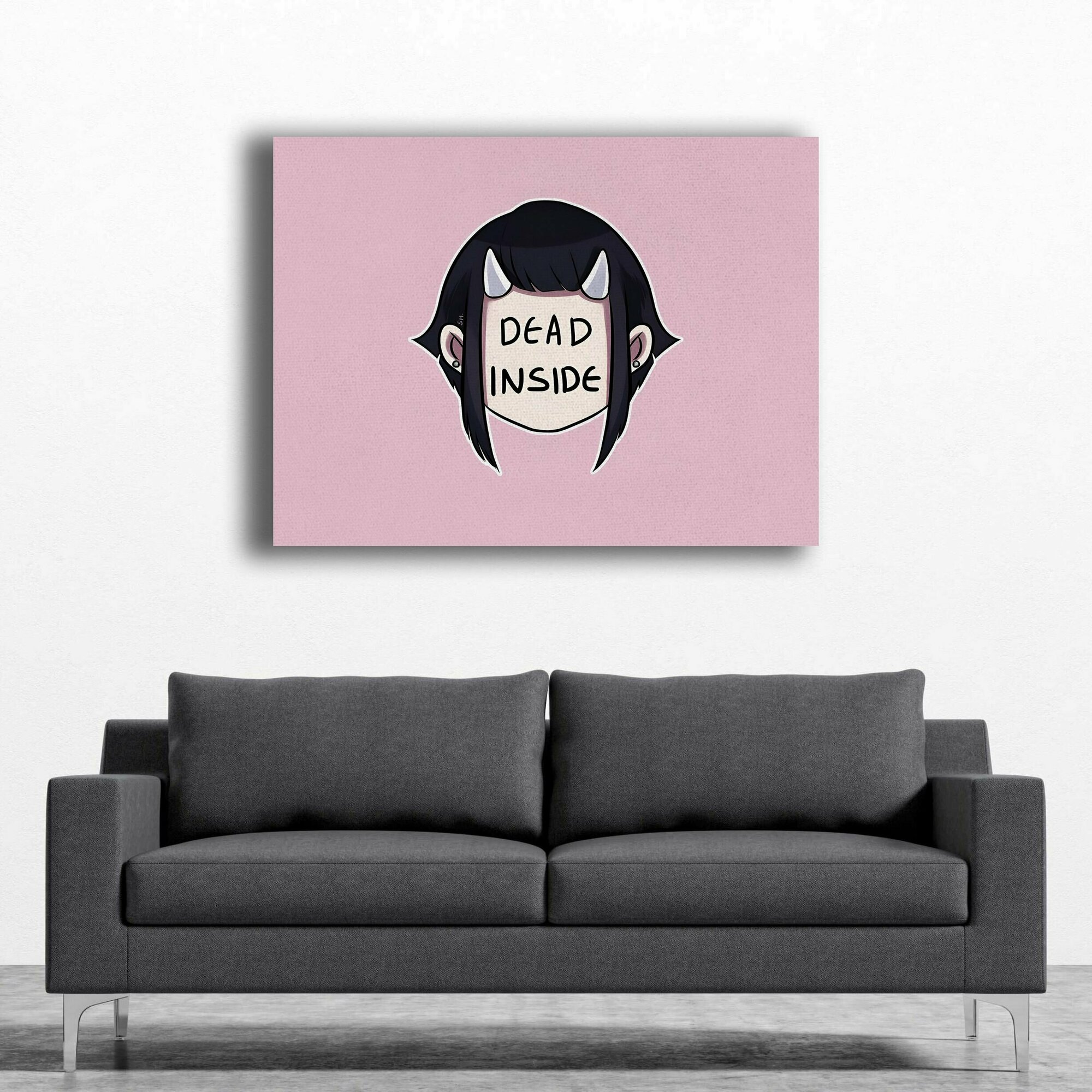 Интерьерная картина на холсте / dead inside / zxc 50*70