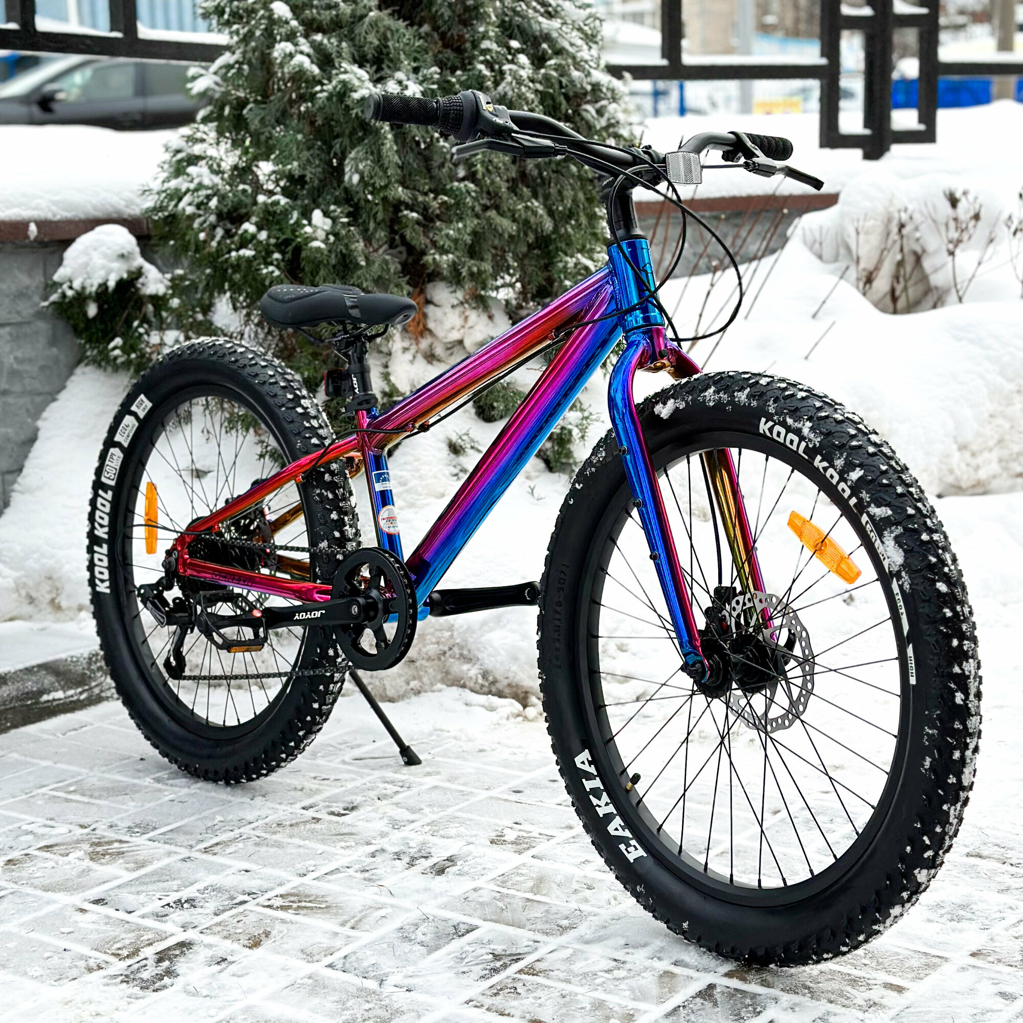 Горный подростковый велосипед JOYOY, диаметр колес 24", рама алюминий, бензиновый