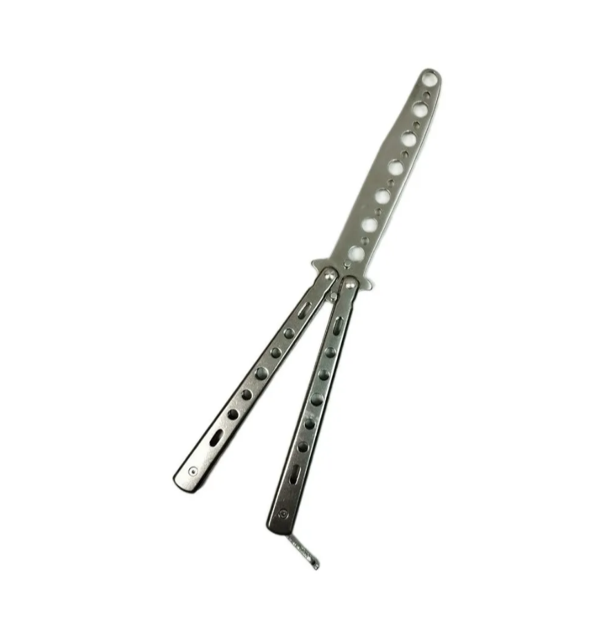 Игрушечное оружие, Нож бабочка Серый, балисонг 13см, металл