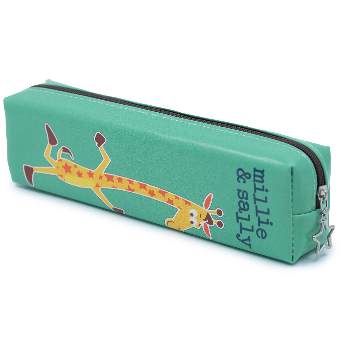 Пенал школьный тубус на молнии 'Забавные животные', Darvish, DV-13187, мягкий, 20,6х4,5х4,5 см (1 зеленый)